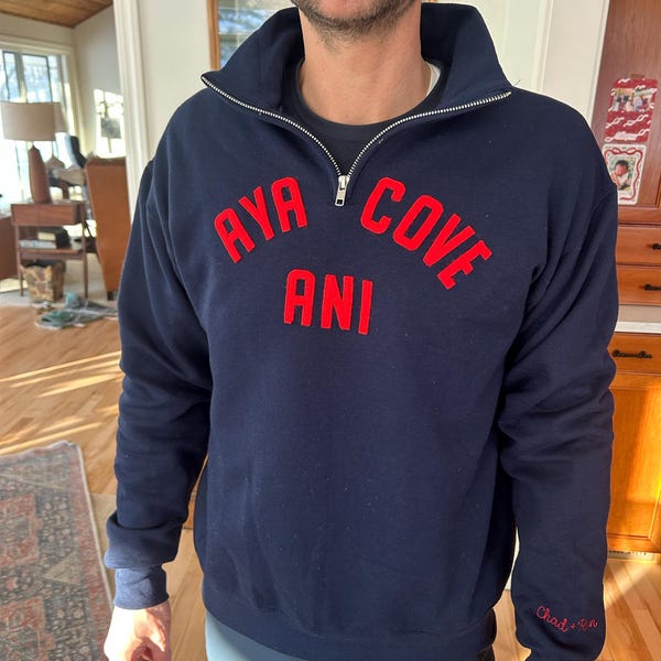 Custom Stitched Varsity Crewneck: Personalized College Sweatshirt Gift ...