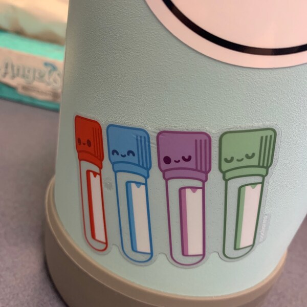 Transparent Blood Tube Vinyl Sticker, Phlebotomy Sticker, Biology ...