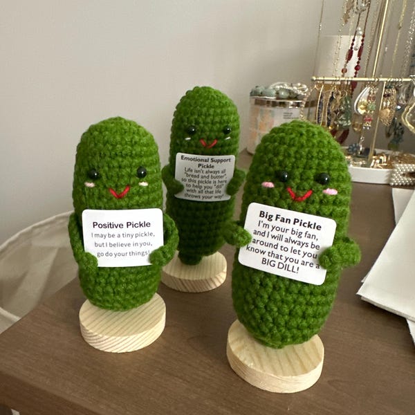 Emotional Support Pickle,positive Pickle,big Fan Pickle,handmade ...