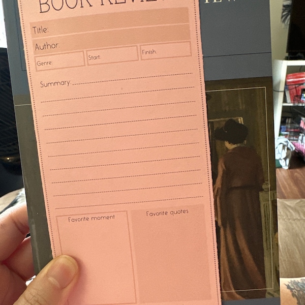 Book Review Bookmarks Printable: Reading Log, Tracker (PDF) - Etsy