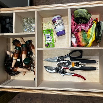 13 to 15 Inches Wide Drawer Insert, Custom Drawer Organizer, Wood ...