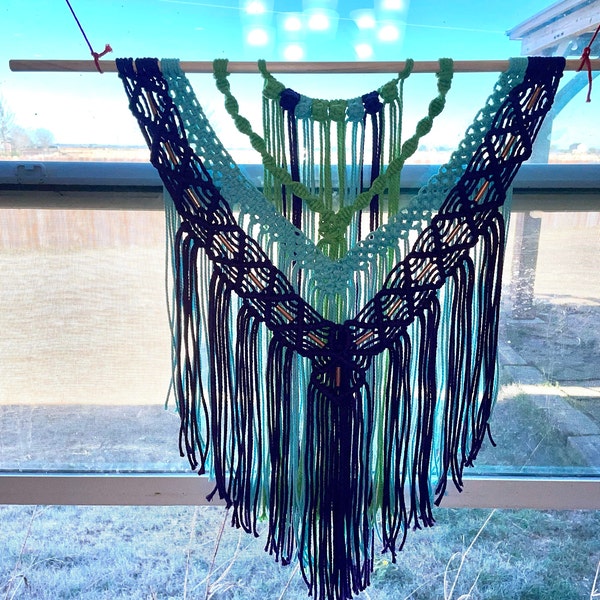 DIY LAYERED MACRAME Wall Hanging Pattern, Macrame Photo Tutorial, Learn ...