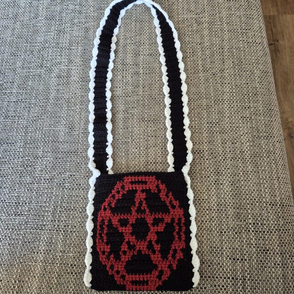 BUNDLE | Gothic Inverted Pentacle Crochet Crossbody Bag Written Pattern ...