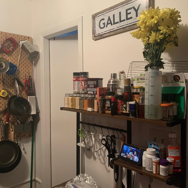 Galley Metal Sign Boat Reclaimed Wood Frame Street Sign - Etsy