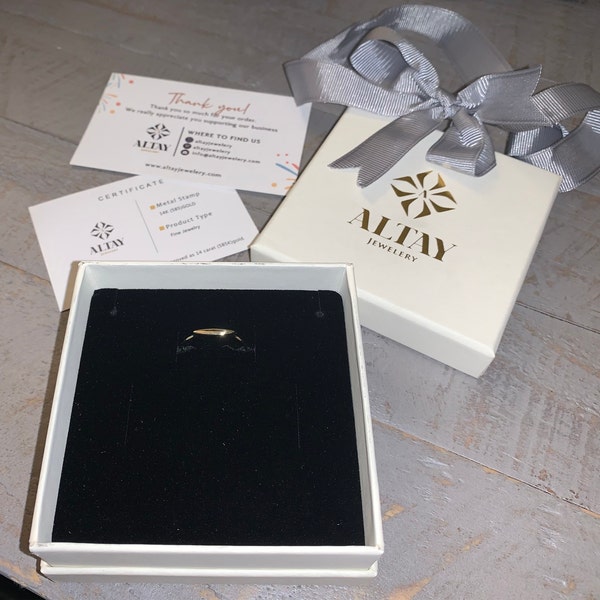 14K Solid Gold Rectangle Bar Ring, Plain Stacking Ring, Thin Gold, Stackable Knuckle Dainty Ring ...