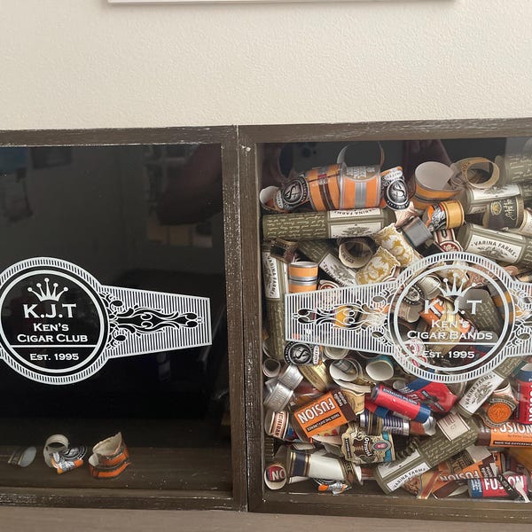 Personalized Cigar Band Shadow Box, Personalized Cigar Bands, Cigar ...