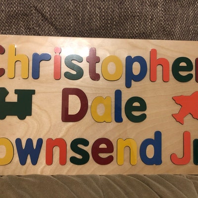 Wooden Name Puzzle for Three Names Custom Personalized Birthday Gift ...