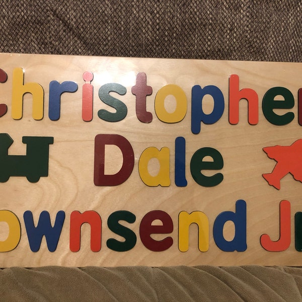 Wooden Name Puzzle for Three Names - Custom Personalized - Birthday ...