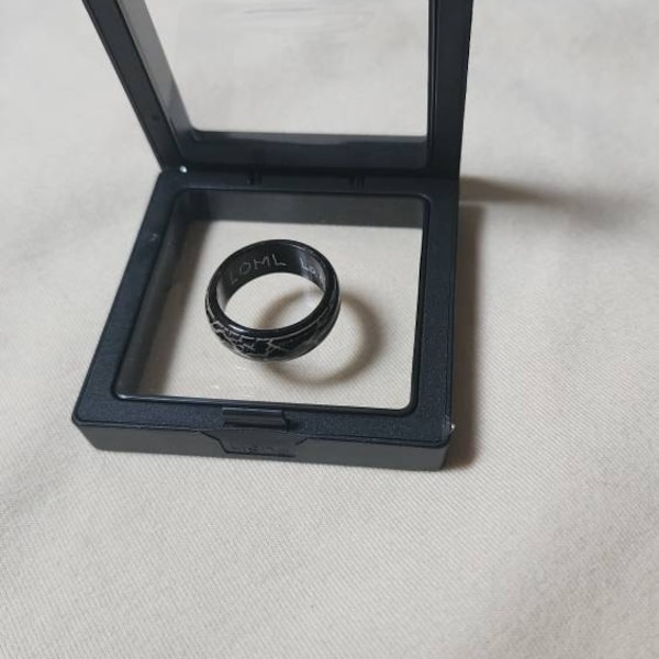 Lightning Glow Ring, Black Titan Ring, Black Titanium Wood Glow Ring ...