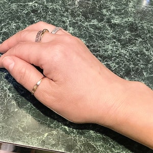 Original Solid Gold Sun Ring Hand Stamped Three Suns Dainty Sunrise ...