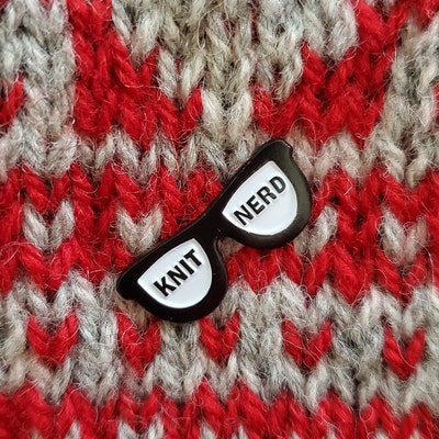 Knit Nerd Enamel Pin - Etsy