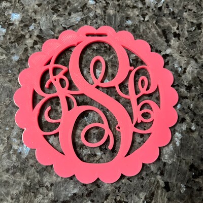 Water Resistant 3D Printed Monogram Bogg Bag Tag, Monogram Bag Tag ...