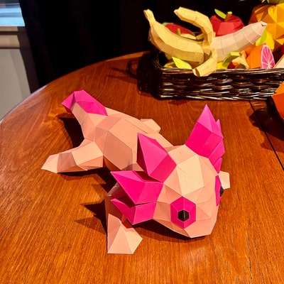 Axolotl Diy PDF, Axolotl Diy PDF, Axolotl Template Papercrafts, Axolotl ...