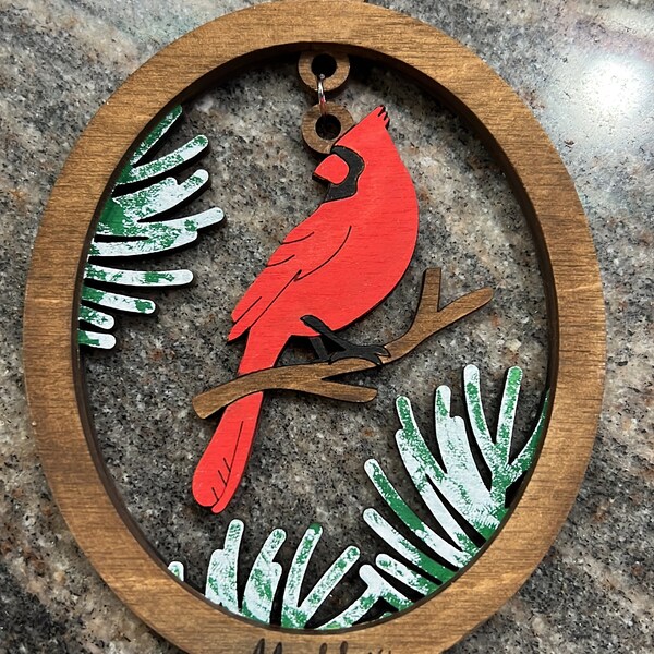 Cardinal Ornament Svg, Memorial Laser SVG, Glowforge Ornament Svg ...