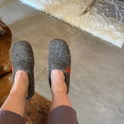 Scandinavian Felt Felted Wool Slippers for Women / Wool Clogs / Boiled ...