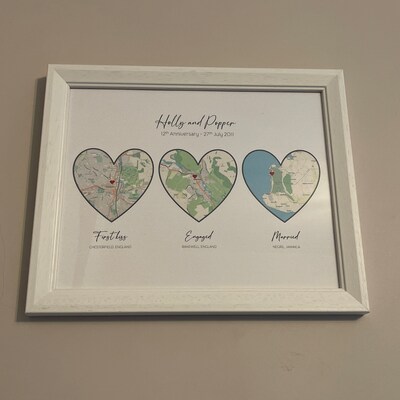 Custom Two Location Love Map, Long Distance Relationship Gift ...