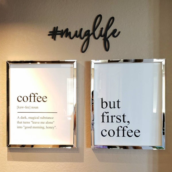 Coffee Sign | Wood Words | Coffee Bar Sign | Kitchen Wall Decor | Laser ...