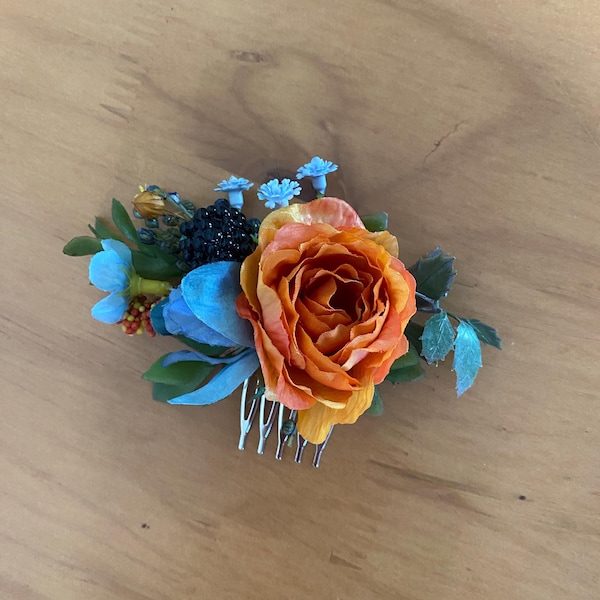 Burnt Orange Crown, Wedding Flower Headpiece, Boho Flower Crown, Bridal ...
