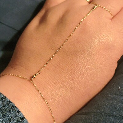 Silver Hand Chain Hand Ring Bracelet Ring Chain Bracelet - Etsy