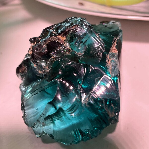 Very Large, Beautiful, Deep Blue-green Colored Cullet, Slag Glass Chunk ...