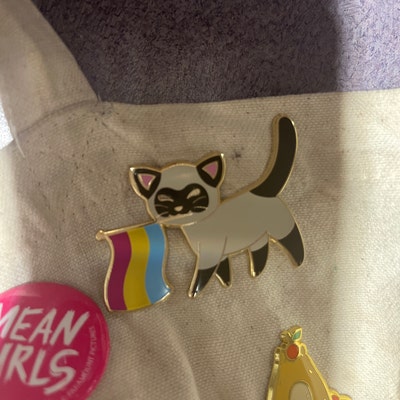 Bisexual Pride Flag Cat Hard Enamel Pin Lapel Pin Bi Flag Pin Lgbtq Pin ...