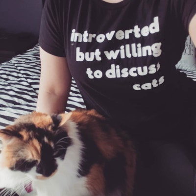 Introverted but Willing to Discuss Cats Shirt Pet Animal - Etsy