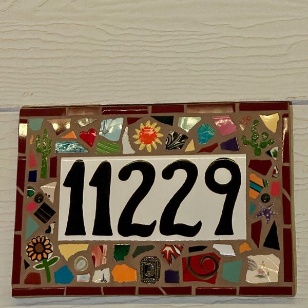 Custom Mosaic Ceramic Tile House Numbers. Custom Made to Order. Can Say ...