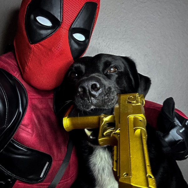 Deadpool Halfshell Costume Cosplay Mask With Screen Printed Fabric and ...