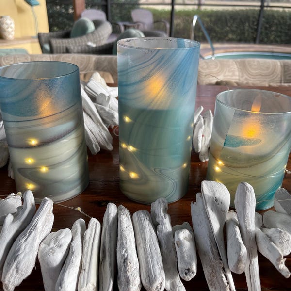6.5 Inch Taper Primitive Candles With Timer,flameless Led Taper Candles ...