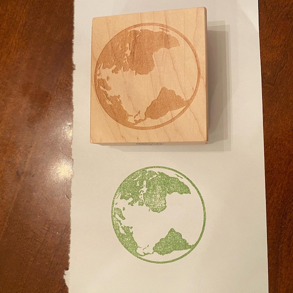 Planet Earth Rubber Stamp, Earth Stamp, Planet Stamp, Astronomy Stamp ...