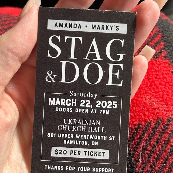 Stag and Doe Tickets: Modern Black & Grey Design - Etsy