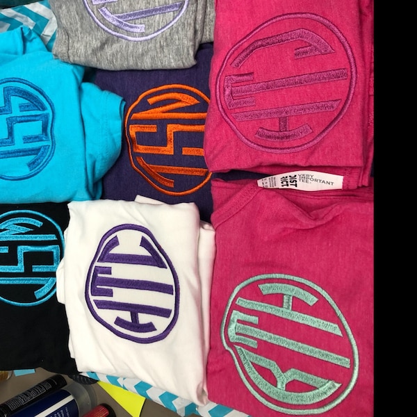 Embroidered Monogram Youth Tee – Pigment-dyed Cotton Shirt - Etsy