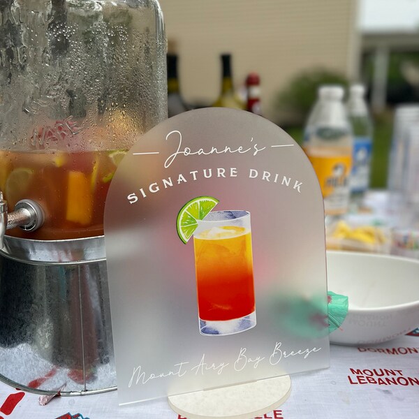 Our Signature Drink! Full Arch - Dome Bar Menu Sign, Cocktail Bar Sign ...
