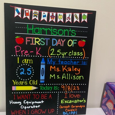 First Day of School Sign, Real Reusable First Day of School Sign for ...