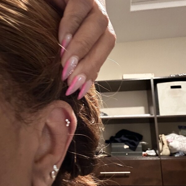 14k Solid Gold Three Stone Cartilage Piercing Dainty Stud Earring Helix ...