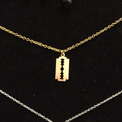 10 Pc. Raw Brass Double-edged Razor Blade Charms: 24mm by 10.5mm Made ...