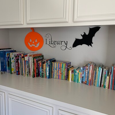 Library Door Sign Custom Color Vinyl Decal Sticker Elegant SWASH Font ...