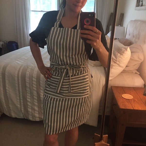 Women’s Kitchen Apron, Miami Plaid-blues, Chef’s Apron, Cooking Apron ...