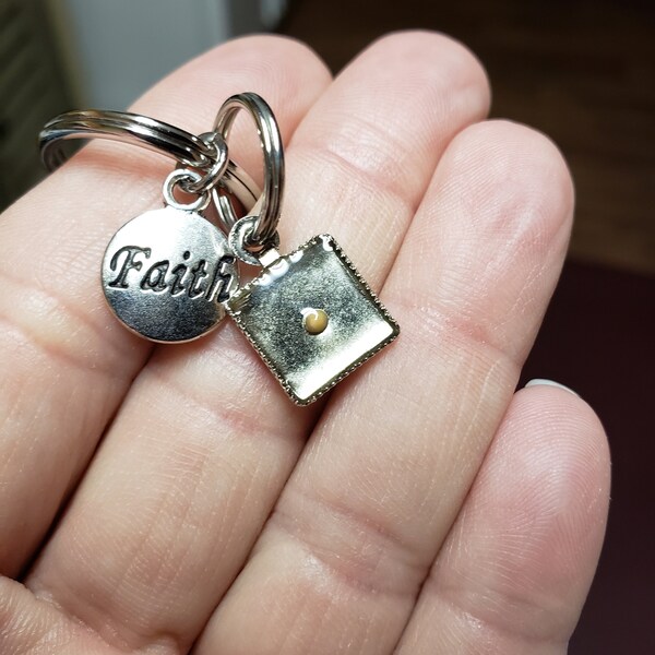 Mustard Seed Keychain Tiny Mustard Seed Keychain Faith Keychain Faith ...