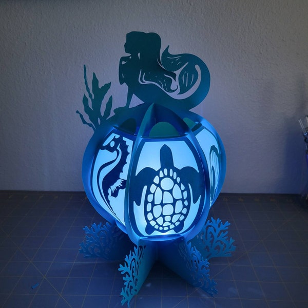 Bundle Mermaid Lanterns Nightlights Paper Cut Lightbox Cricut SVG File ...
