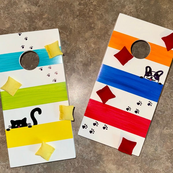 White Tabletop Cornhole Set With Bags - Desktop Cornhole - Mini Toss ...