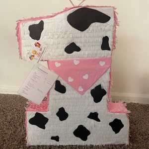 Pinata Cow Face With Bow | Etsy