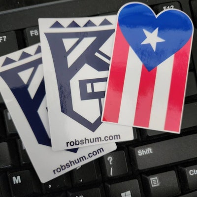 Puerto Rican Mexican Flag Map Puerto Rican Map Vinyl Sticker Color ...