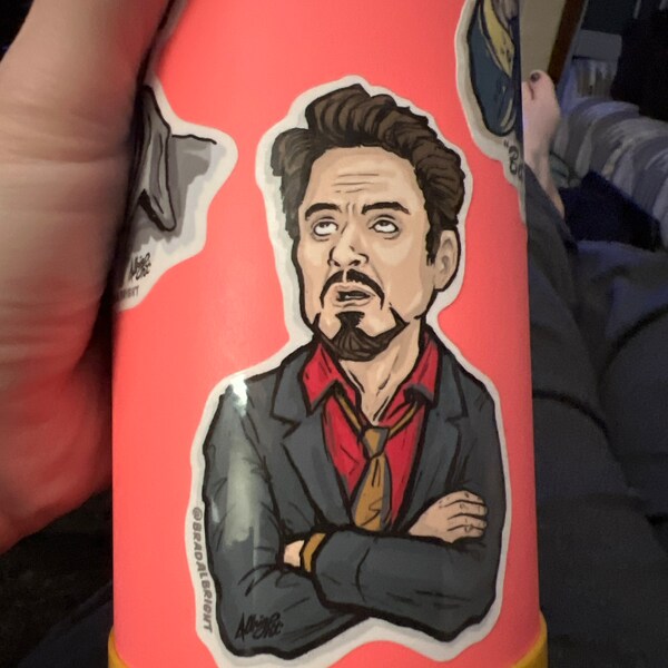 Tony Stark Eye Roll - Stickers & Magnets - Robert Downey Jr RDJ Meme ...