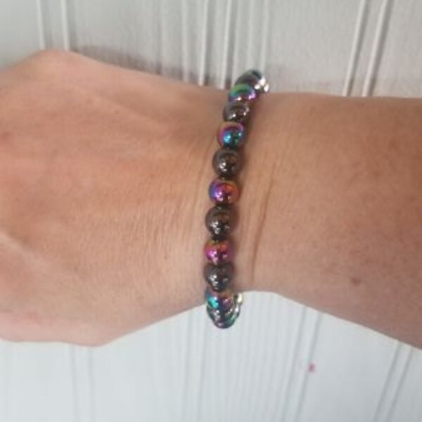 Magnetic Therapy Bracelet, Black Hematite Magnetic Therapy Bracelet for Men and Women, Allergy ...