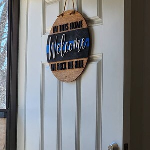 Wooden Police 'back the Blue' Door Hanger: Law Enforcement Support ...