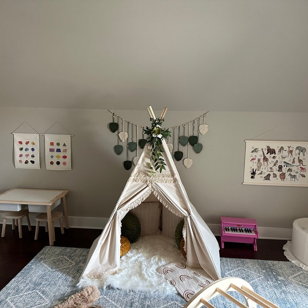 Shapes Learning Chart | Dowel Rod Canvas | Classroom Decor | Homeschool ...