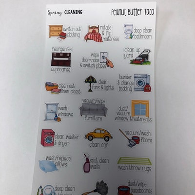 Spring Cleaning Planner Stickers Cleaning Stickers Cleaning List ...