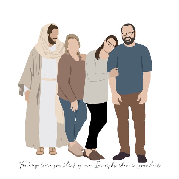 Faceless Portrait With Jesus - Etsy