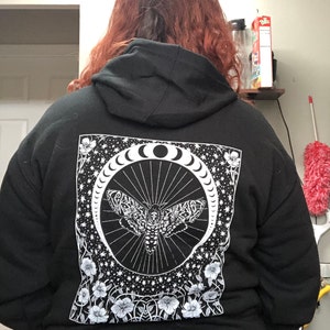 Nouveau Death's Head Moth and Moon Fleece Hoodie - Etsy